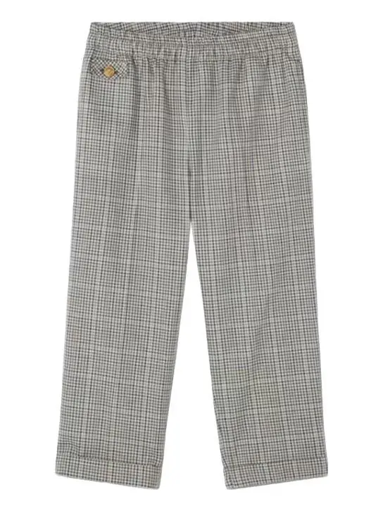 Versace Baby Micro-check Cotton-poplin Pants - Gray