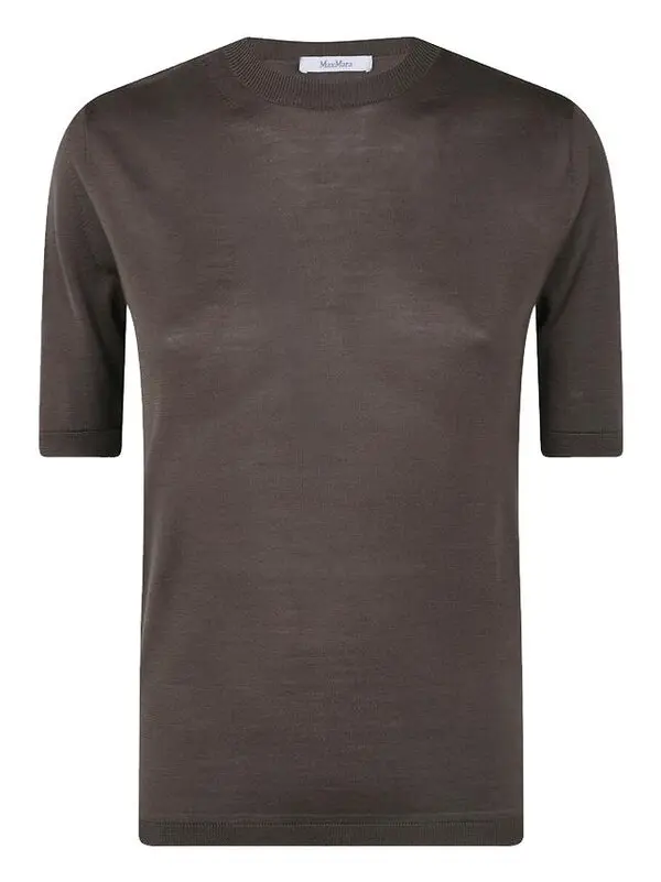 Max Mara Short-sleeved Knitted Top - Black