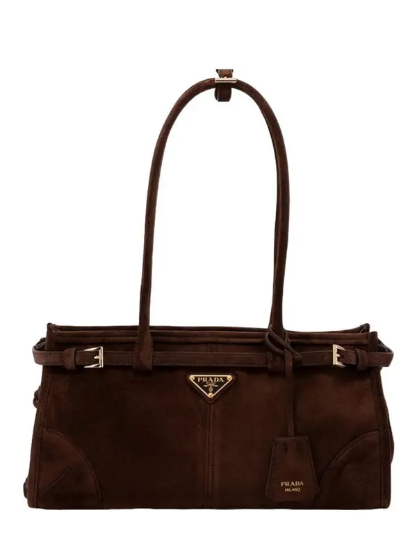 Prada Bonnie Suede Bag - Brown
