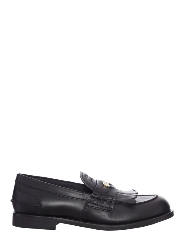 Miu Miu Leather Tassel Loafers - Black