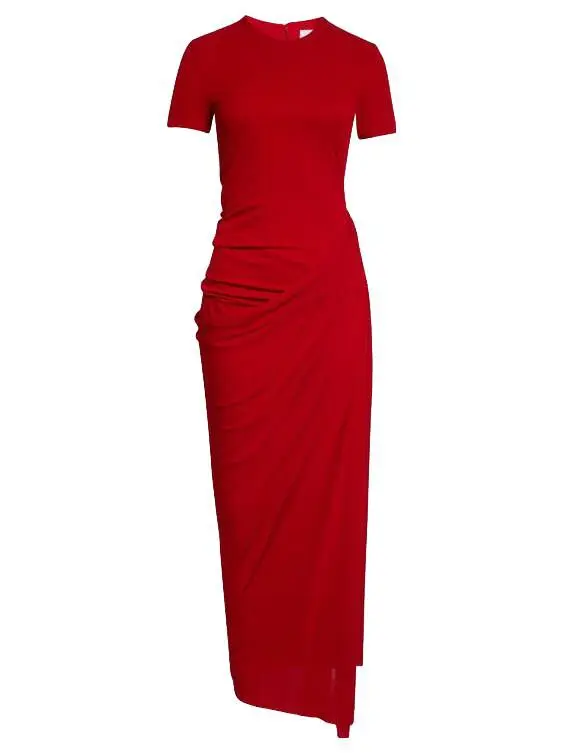 Erdem Draped Crepe Jersey Dress - Ruby Red