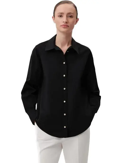 EXQUISE Jewel Cotton Shirt - Black