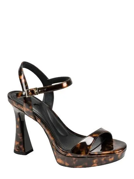 Dkny Cherish Ankle Strap Platform Sandals - Brown Mult