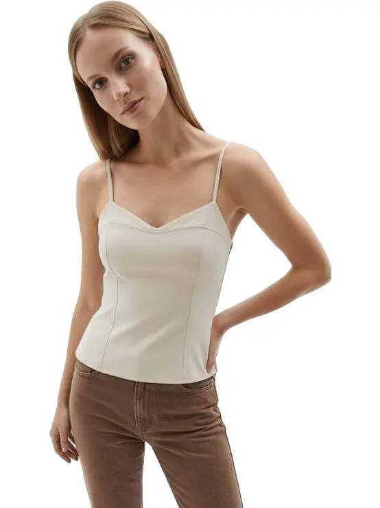 EXQUISE Rivera Sleeveless Blouse - Ecru
