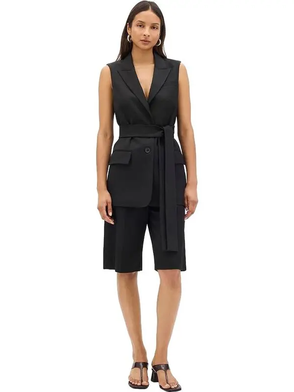 Another Tomorrow Easy Tie Vest - Black