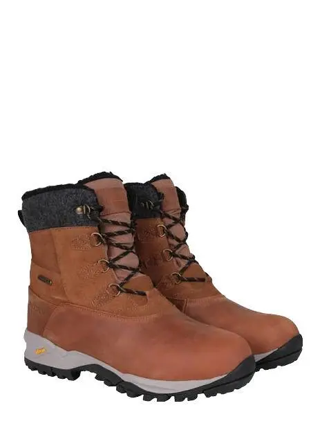 Mountain Warehouse Tallin Leather Waterproof Thermal Lace Up Snow Boots - Tan