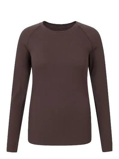 Mountain Warehouse Ribbed Seamless Thermal Top - Brown