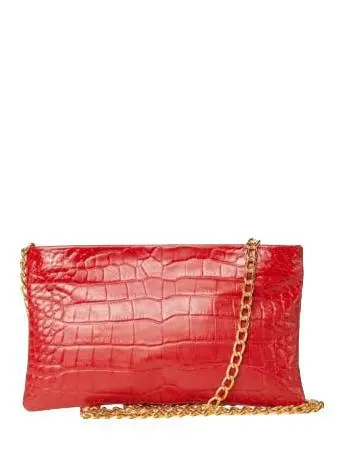 SARAH STEWART Penelope Croc Handbag - Red