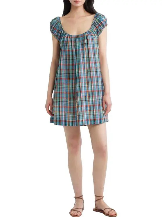 DÔEN Fay Plaid Cotton Mini Dress - Alderbrook Plaid