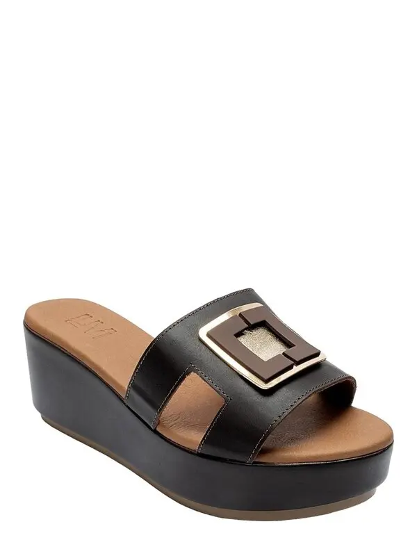 FOREVER & ALWAYS SHOES Hiola Leather Platform Sandal - Brown