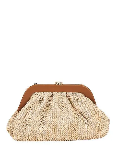 OLGA BERG Ash Woven Clutch - Tan