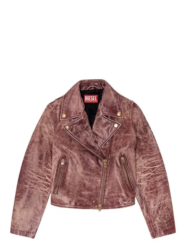 DIESEL® Leather Biker Jacket - Red