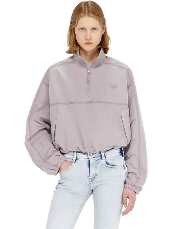 DIESEL® Relaxed Fit Crinkled Nylon Anorak Jacket - Violet