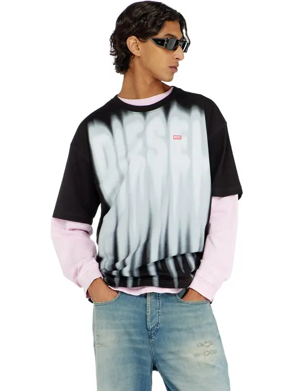 DIESEL® Cotton T-shirt With Bold Logo Print - Multicolor