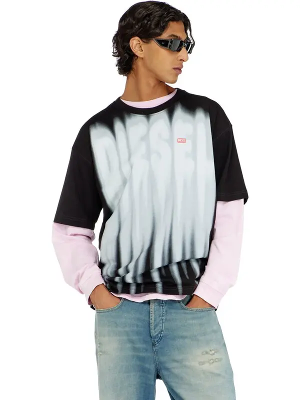 DIESEL® Cotton T-shirt With Bold Logo Print - Multicolor