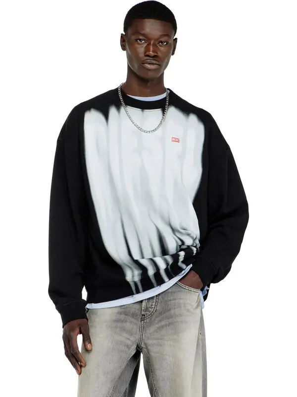 DIESEL® Cotton Sweatshirt With Graphic Print - Multicolor