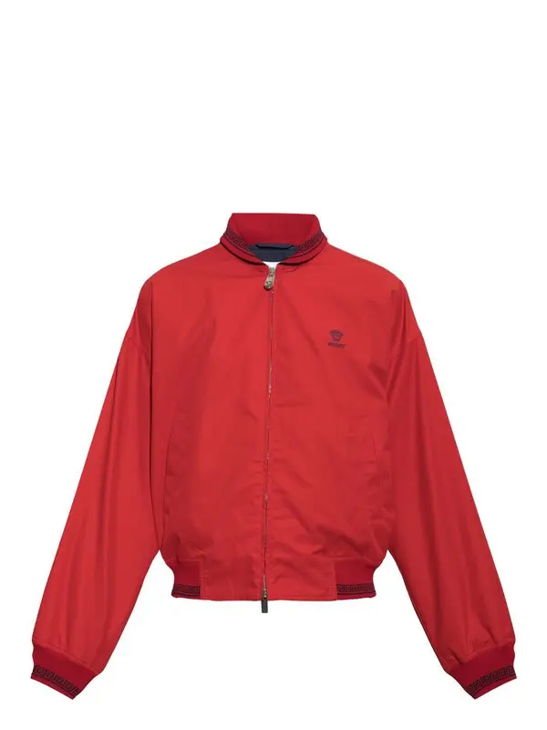 Versace Cotton Bomber Jacket With Medusa Logo - Red