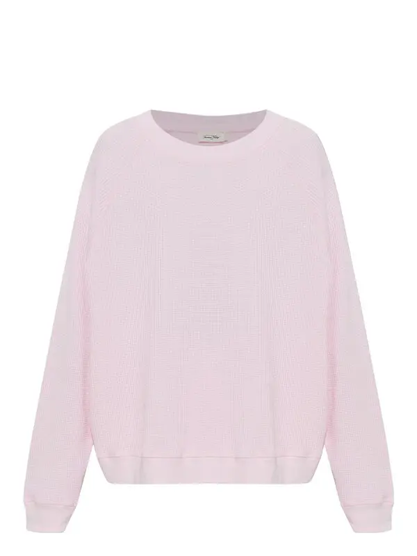 American Vintage Oversize Waffle Knit Sweatshirt - Pink