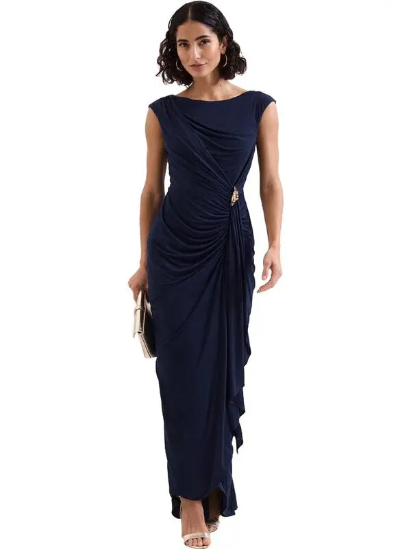 PHASE EIGHT Donna Ruched Maxi Dress - Navy