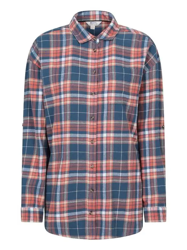 Mountain Warehouse Elm Flannel Checked Long-sleeved Shirt - Navy