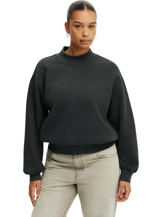 COTTON ON Mock Neck Sweatshirt - Shadowstone