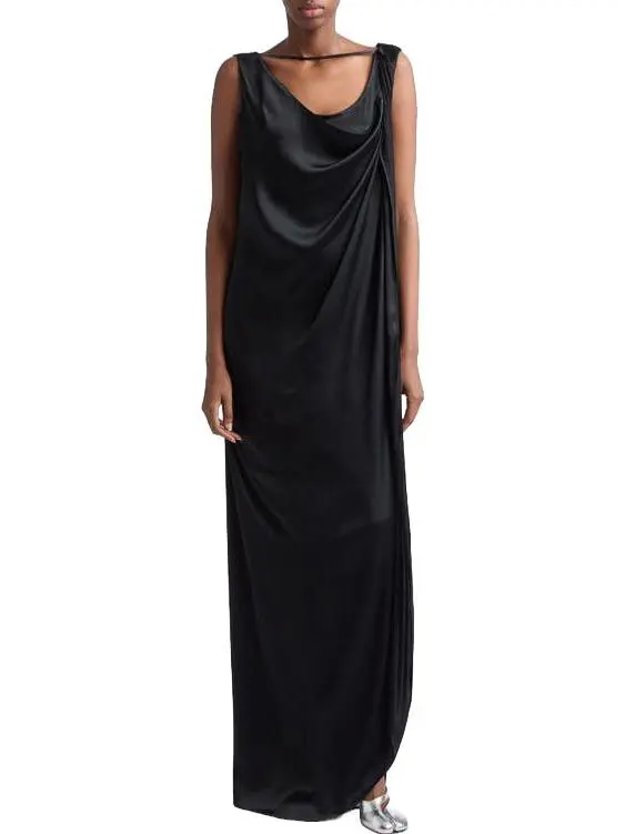 MAISON MARGIELA Draped Satin Gown - Black