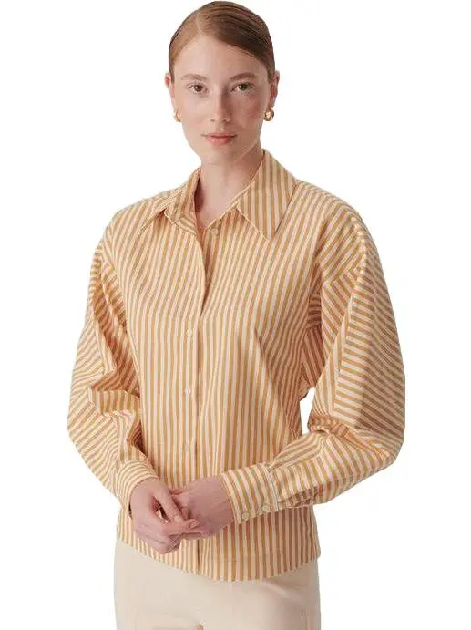 EXQUISE Emersyn Cotton Shirt - Brown