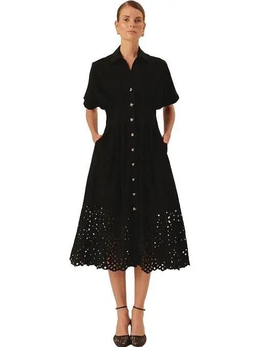 EXQUISE Vera Midi Dress - Black