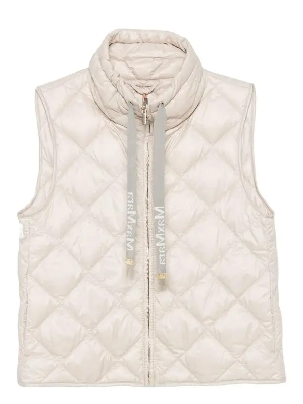 Max Mara Sleeveless Quilted Vest With High Neck And Drawstring - Multicolor