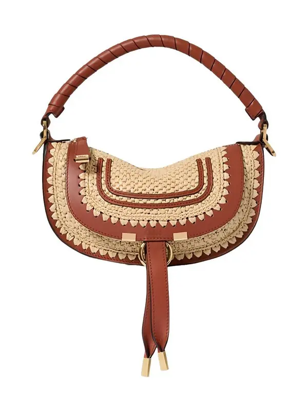 Chloé Marcie Mini Raffia Shoulder Bag - Multicolor