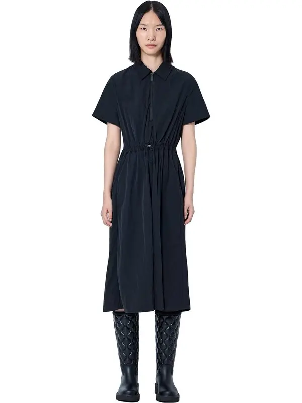 Moncler Short Sleeve Midi Dress - Black