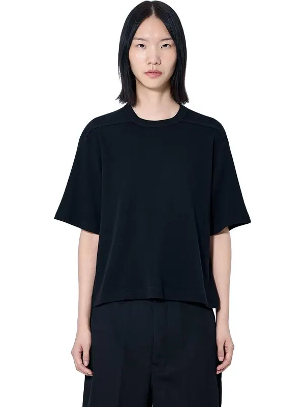 Rick Owens Cropped Cotton Jersey T-shirt - Black