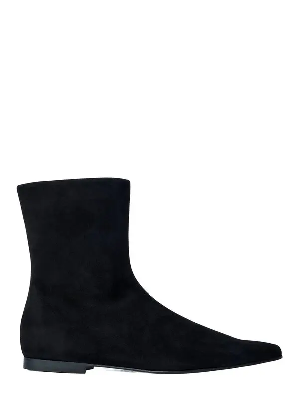 TOTEME Zipped Suede Chelsea Boots - Black