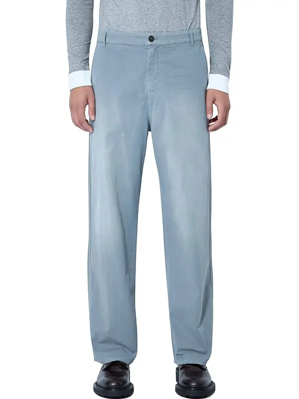 Miu Miu Steel Garment-dyed Twill Tailored Trousers - Gray