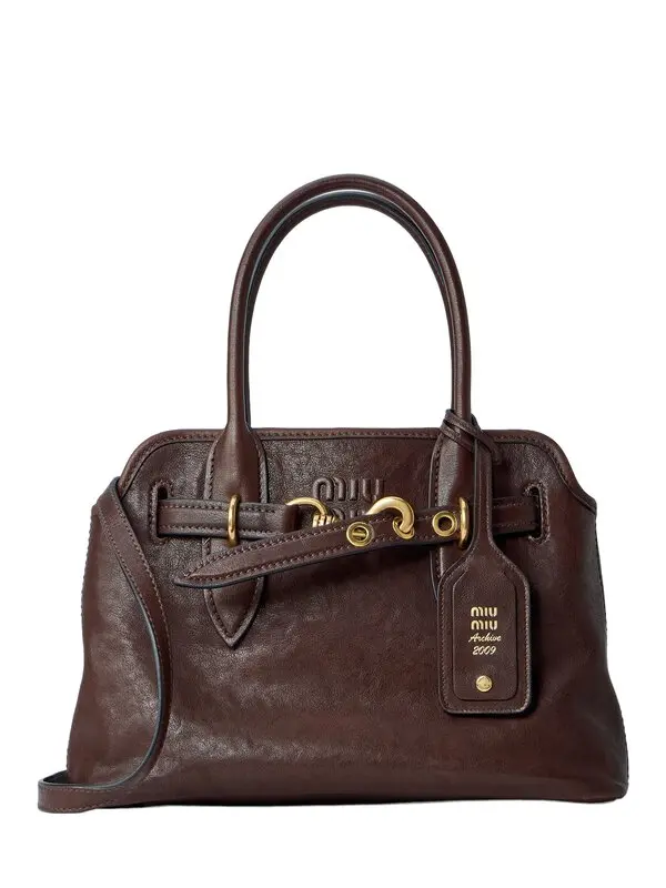 Miu Miu Adventure Nappa Leather Handbag - Brown
