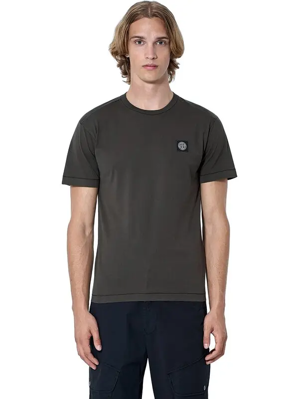 Stone Island Logo Motif Cotton T-shirt - Gray
