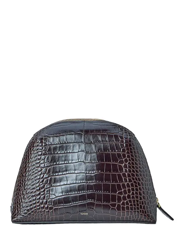 TOTEME Medium Croc-embossed Day Pouch - Brown