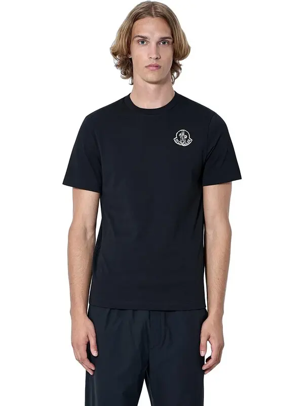 Moncler Logo Motif Cotton Jersey T-shirt - Black