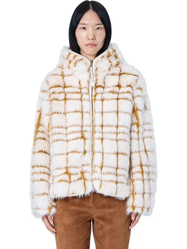 Moncler Pluvier Faux Fur Down Jacket - Cream