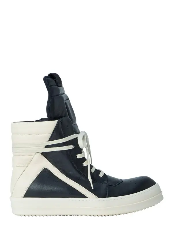 Rick Owens Geobasket Leather High-top Sneakers - Black