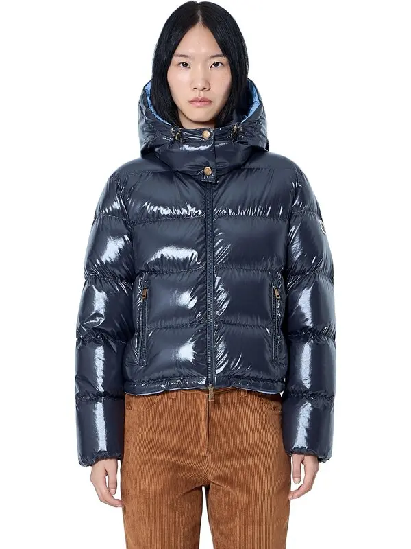 Moncler Niveole Quilted Jacket With Detachable Hood - Blue