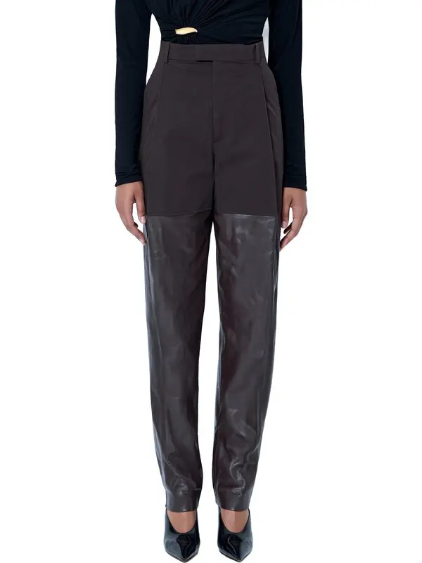 Bottega Veneta Contrast Panel Tailored Trousers - Brown