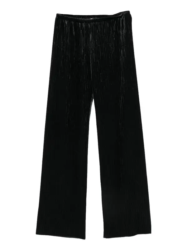 FORTE_FORTE Wide Leg Pleated Velvet Trousers - Multicolor