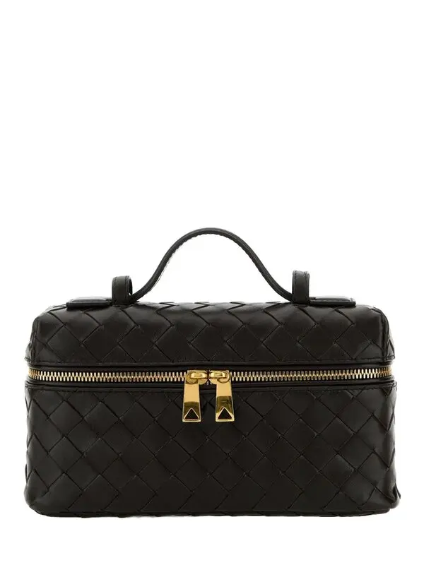 Bottega Veneta Black Intrecciato Leather Vanity Case - Multicolor