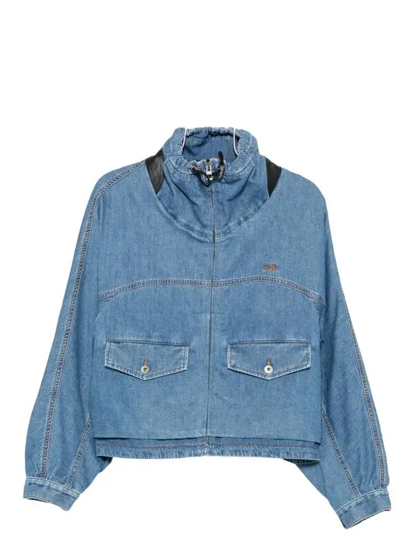 Loewe Denim Jacket With Anagram Embroidery - Multicolor