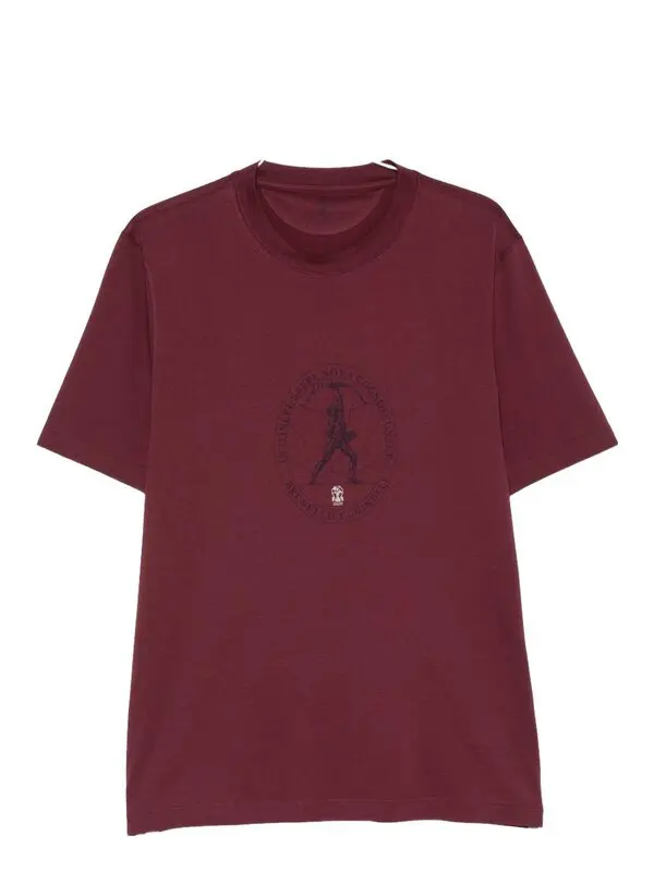 Brunello Cucinelli Logo Cotton T-shirt - Multicolor