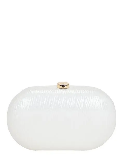 OLGA BERG Izza Oval Clutch - Ivory