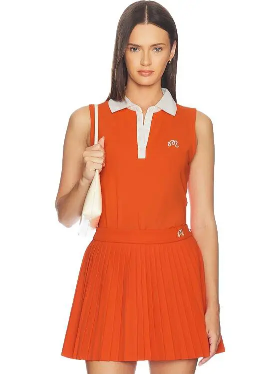 MALBON Claudia Polo Top - Red