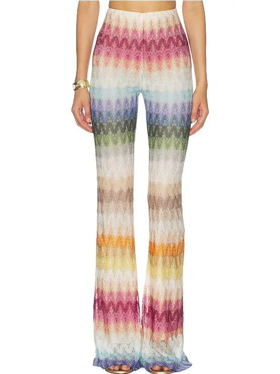 Missoni Zigzag Knit Flare Trousers - Multi