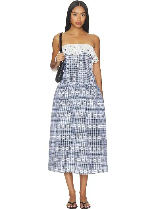 MAUDE CLUB Freya Plaid Dress - Blue
